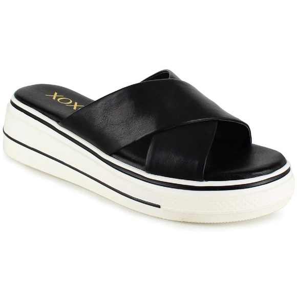 XOXO | Shoes | New Xoxo Aileen Blackwhite Vegan Crisscross Strap ...